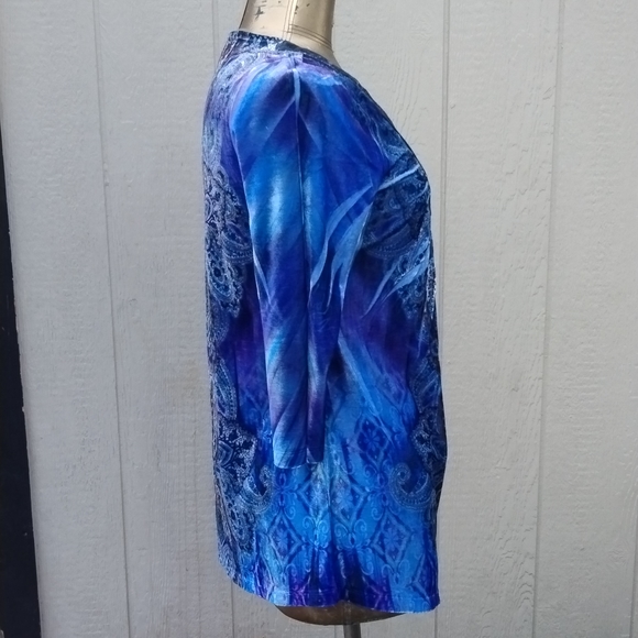 Unity World Wear | Tops | World Unity Soft Print Tunic Top Blue Purple ...